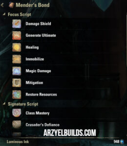 The Best Mender's Bond Scribing Skills for ESO - ArzyeLBuilds