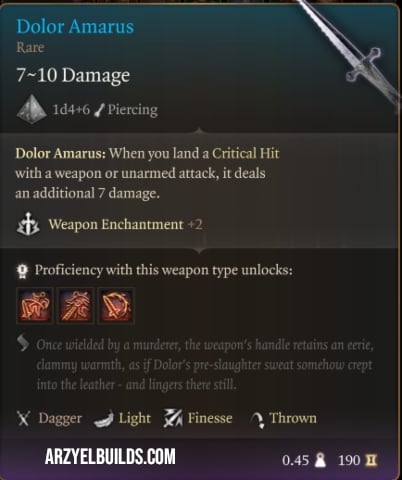 The Best Dagger BG3 Weapons in Baldur's Gate 3 - ArzyeLBuilds